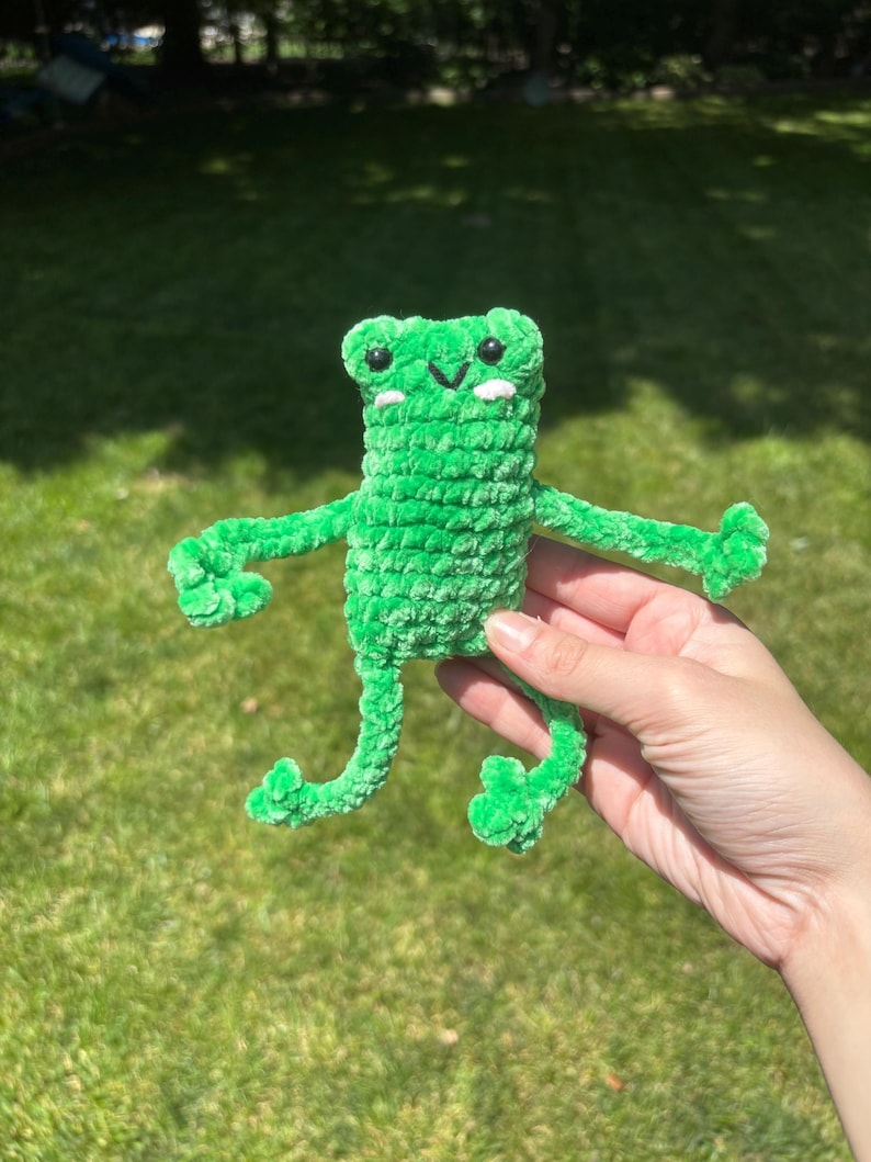 Cute Crochet Leggy Frog Plush | Handmade Kawaii Frog Stuffed Animal ...