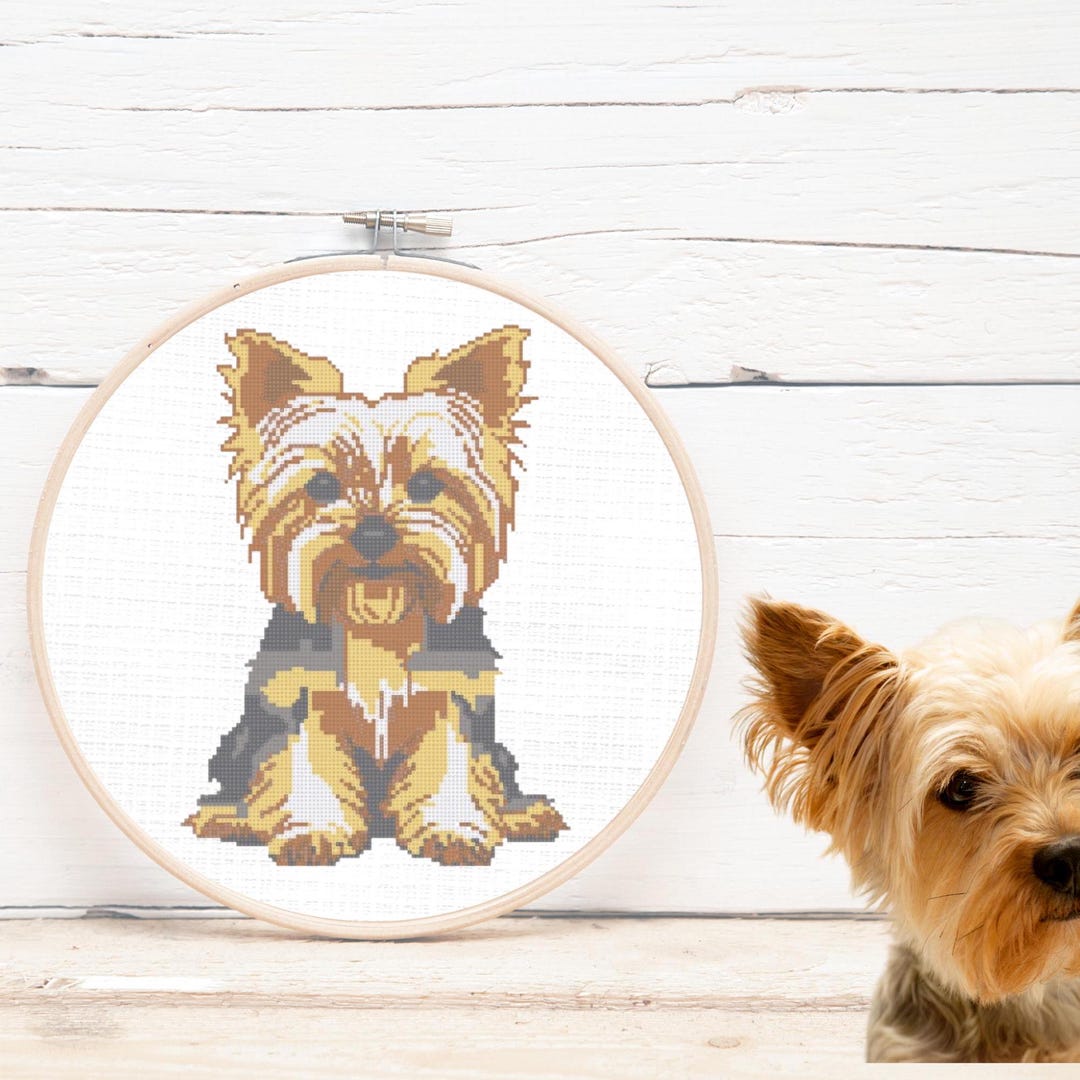Yorkshire Terrier Yorkie Dog Cross Stitch Pattern Full Stitches Instant ...