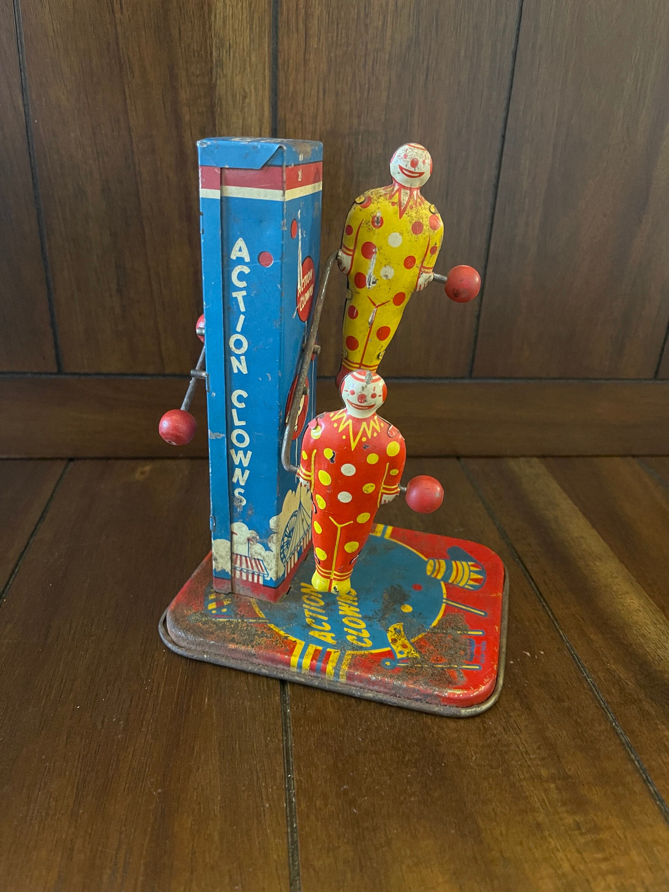 Vintage Tin Litho Action Clowns Toy Mechanical Flipping Clowns - Etsy