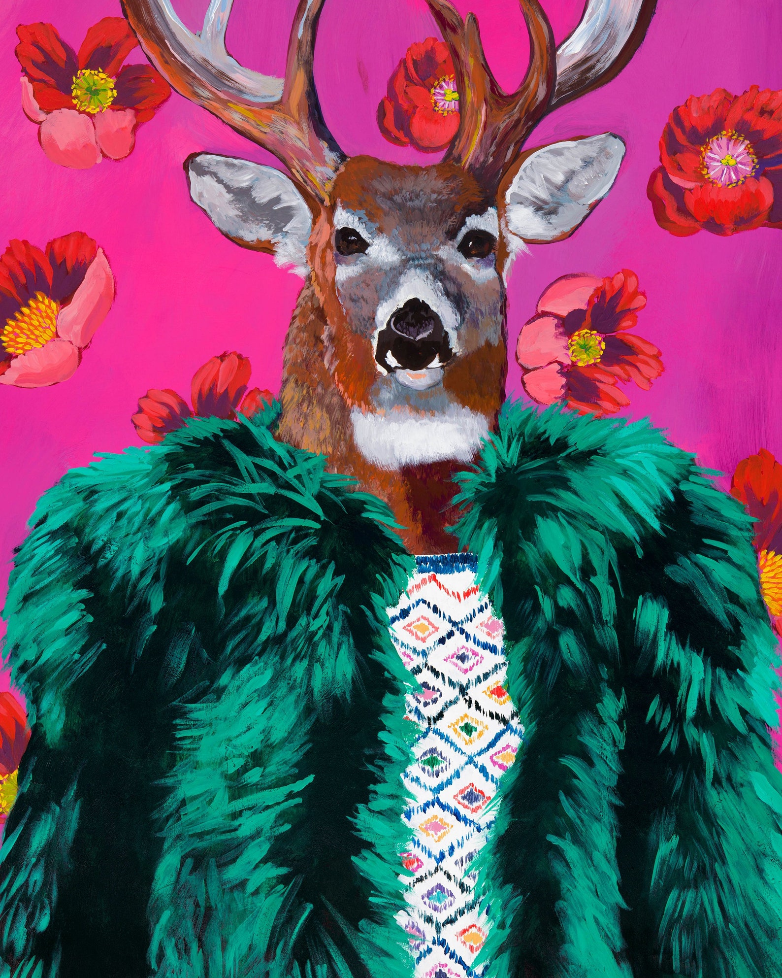 Buck Art Print Fabulous Buck Art Print 8 X 10 Boho Deer Art | Etsy