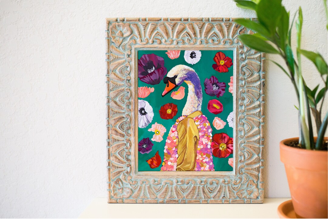 Swan Beauty Queen, 8 X 10 Swan Fine Art Print, Anthropomorphic Art ...