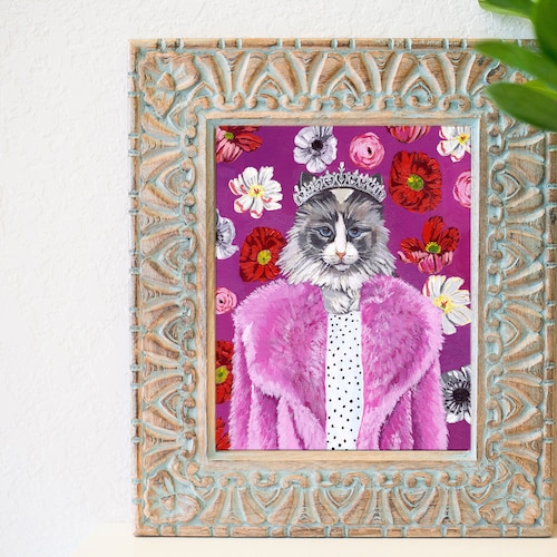 Fancy Cat Art Print Fabulous Cat Painting Cat Artwork - Etsy