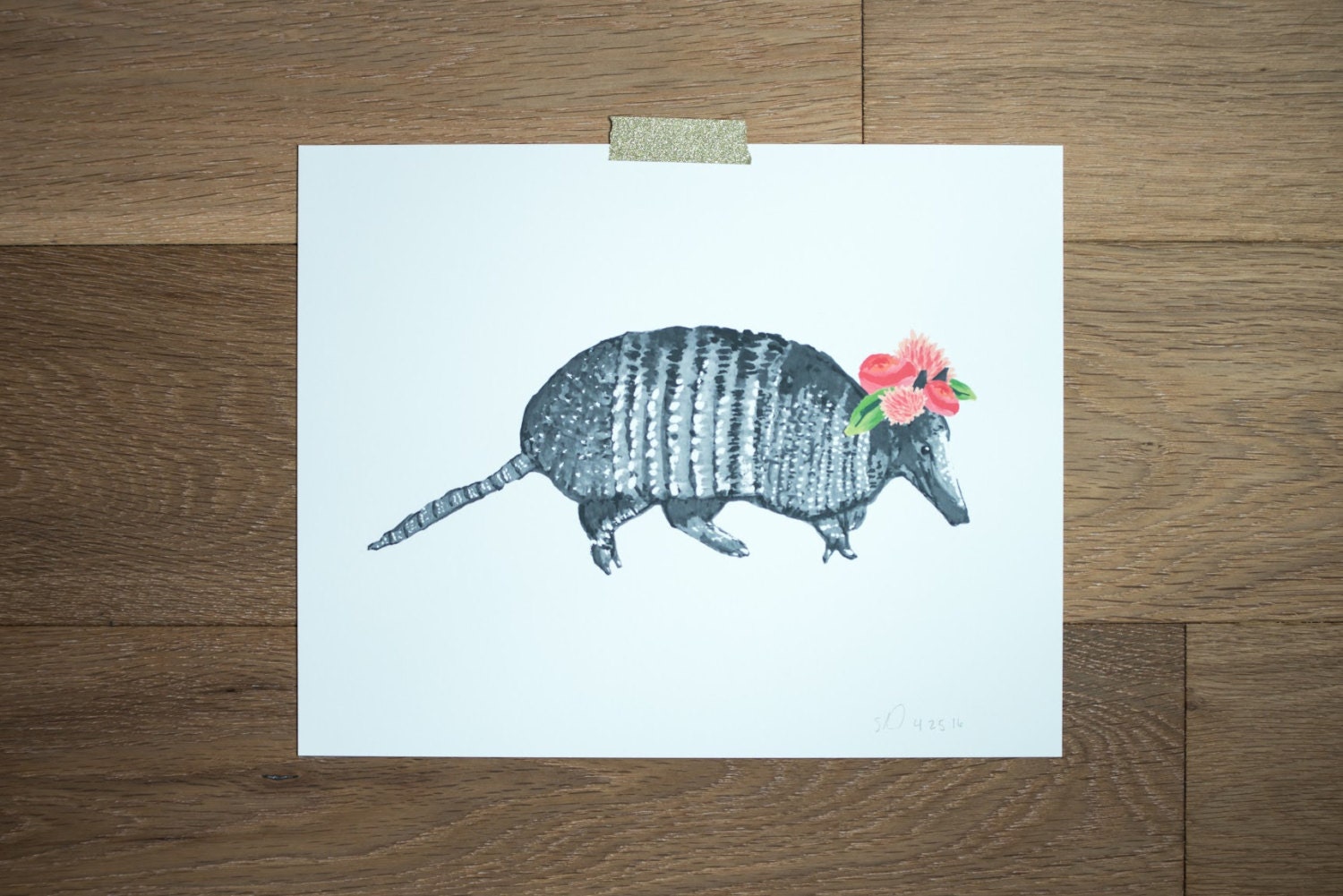 Armadillo Painting Armadillo Art Print Southwest Art Decor | Etsy