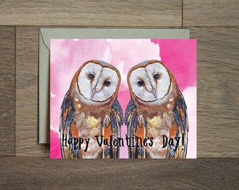 Owl Valentine Card - Etsy
