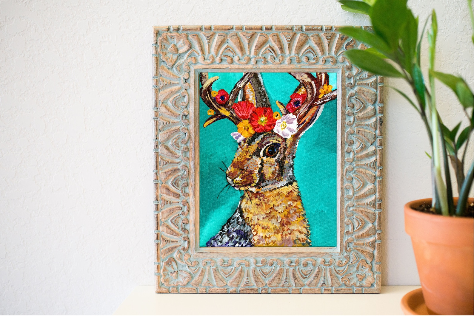 Jackalope art print Southwest art print 8 x 10 boho artwork | Etsy