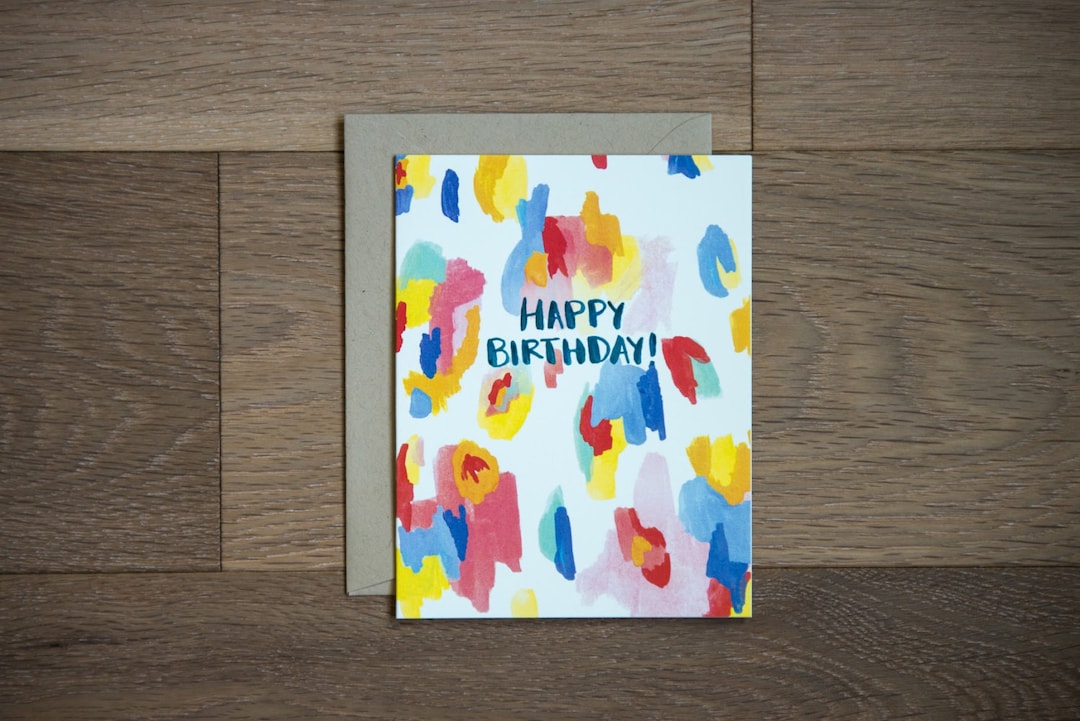 Birthday Card, Illustrated Card, Abstract Painting - Etsy
