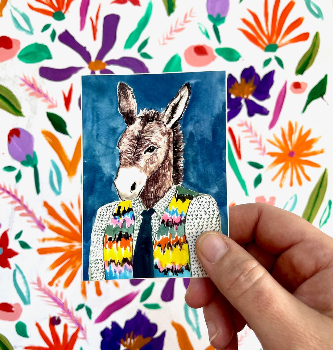 Boho Donkey Sticker, Burro Sticker, Vinyl Sticker, Stocking Stuffer - Etsy