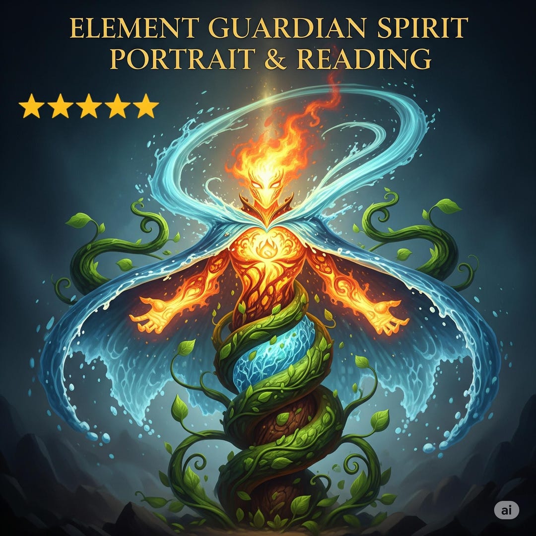 Element Guardian Spirit Portrait & Reading | See Your Elemental ...