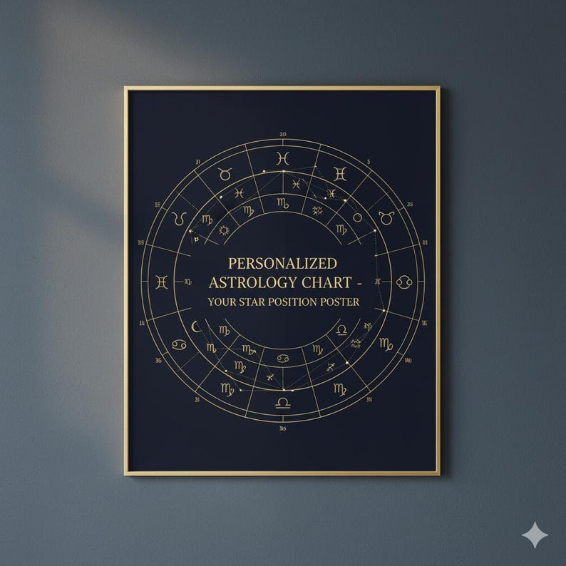 Personalized Birth Chart Poster – Custom Astrology Star Map (PDF + Wall ...