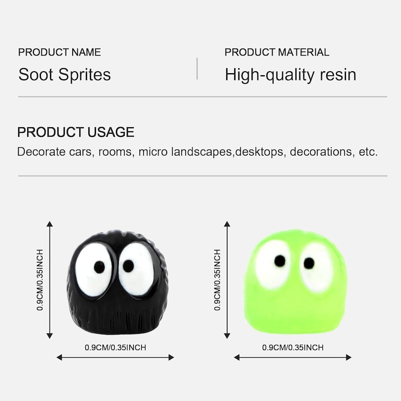 Cute Soot Sprites,20 Pcs Automotive Interior Decoration Accessories for ...
