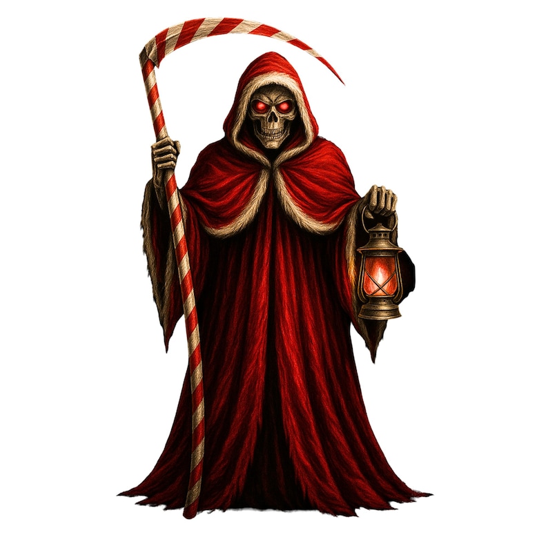 Gothic Christmas Grim Reaper PNG | Dark Holiday Xmas Clipart (digital ...