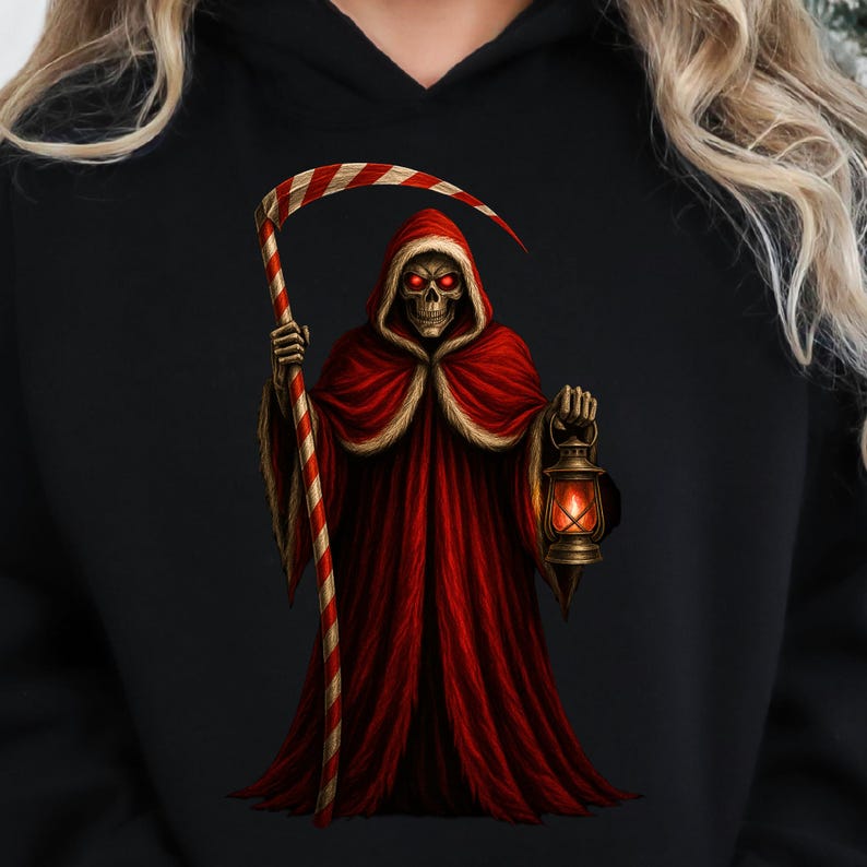 Gothic Christmas Grim Reaper PNG | Dark Holiday Xmas Clipart (digital ...