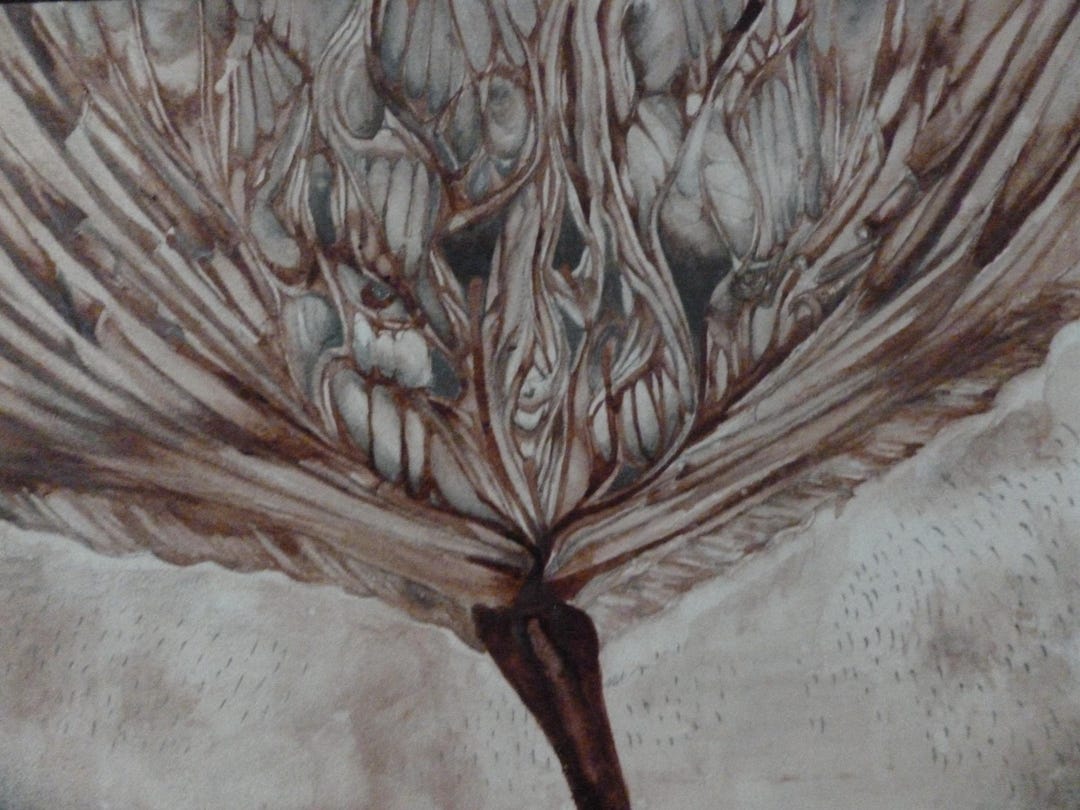 Flesh Cave/ Blood Painting/ Bodyhorror/blood Art/weird Art/sinister Art ...