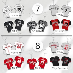 Custom MLB Baseball Keychain, Double-sided, Fully Customizable Name ...