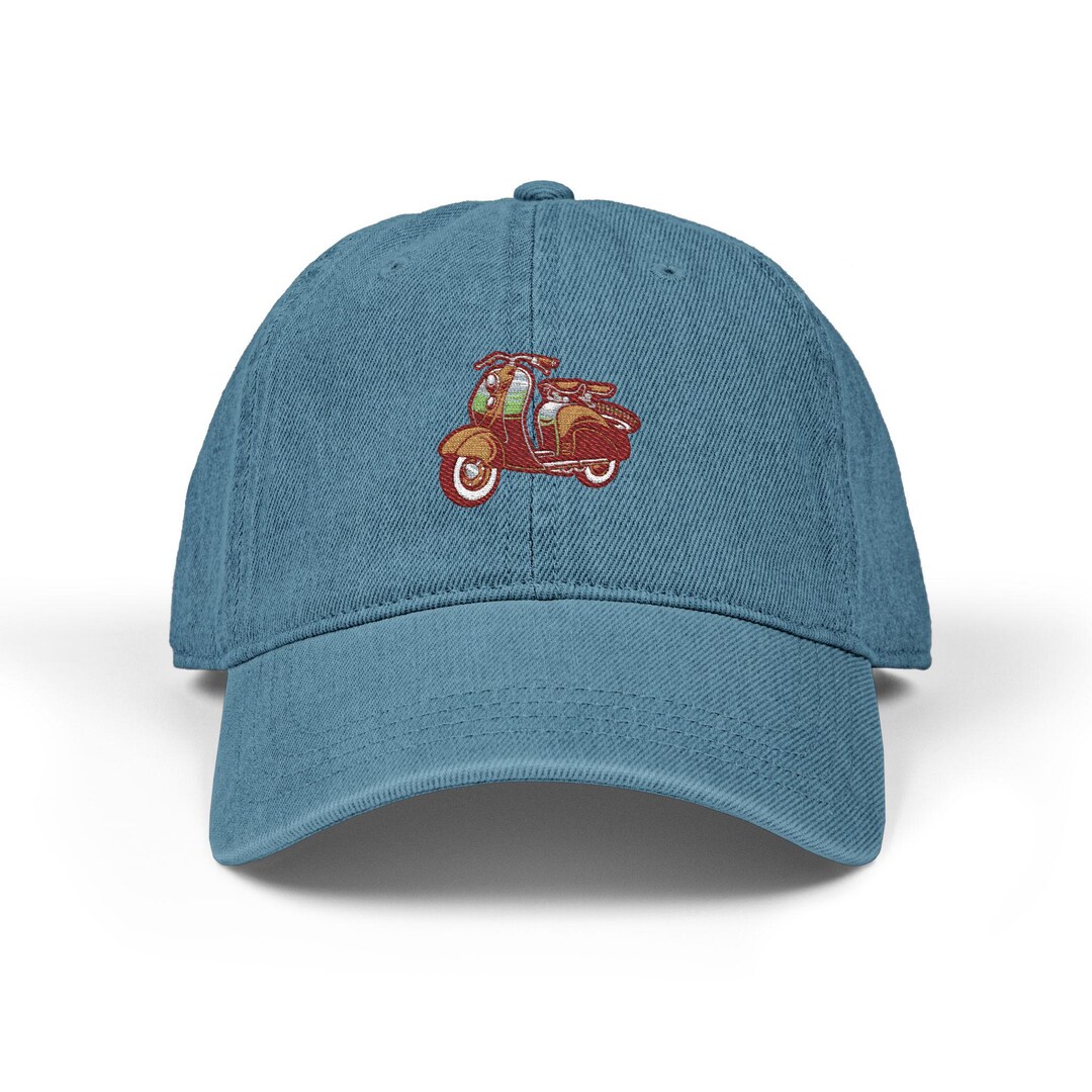 Embroidered Denim Hat, Vintage Motorcycle Cap, Casual Wear, Gift for ...
