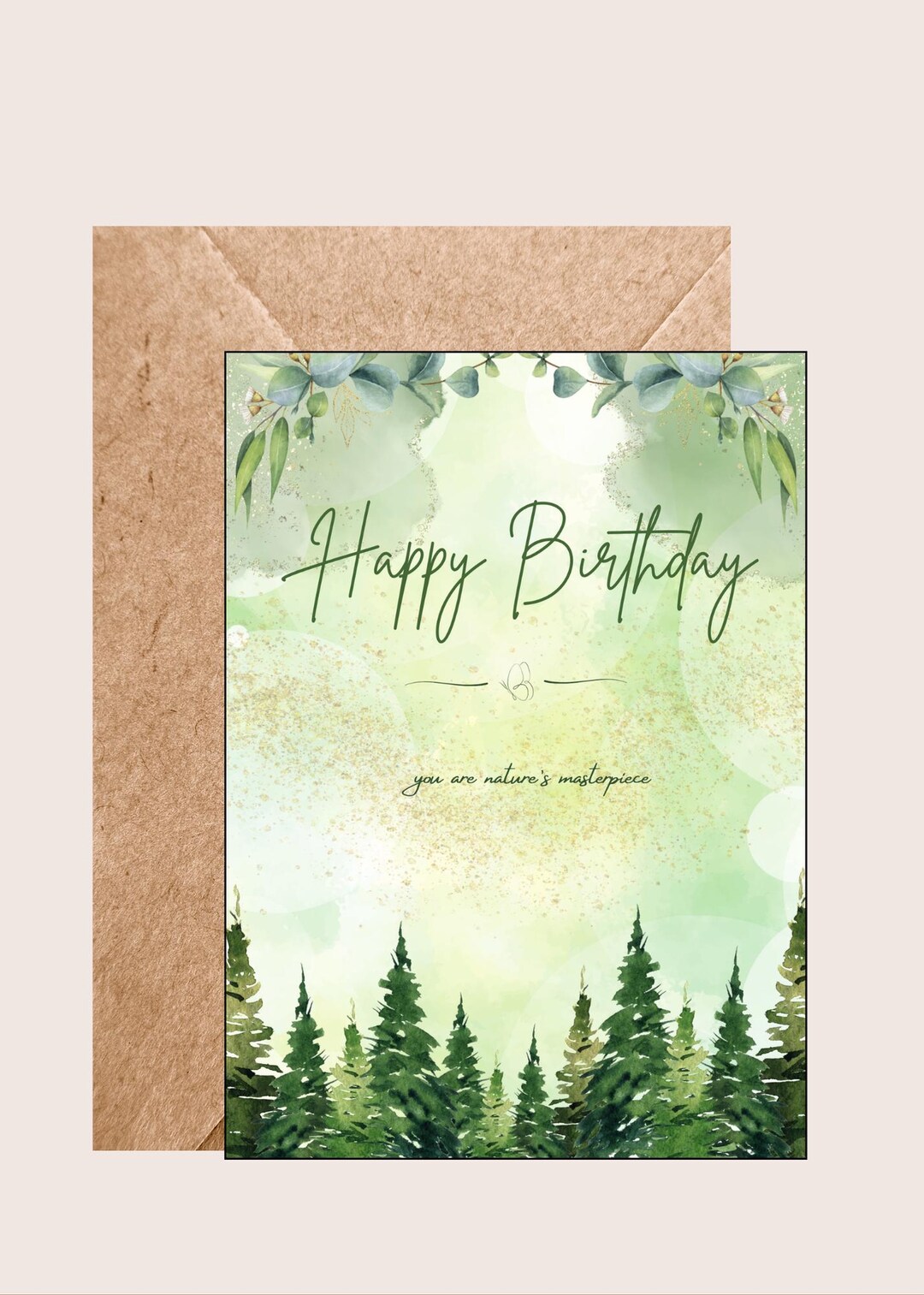 Printable Forest Birthday Card | Digital Birthday Card | Nature Card ...