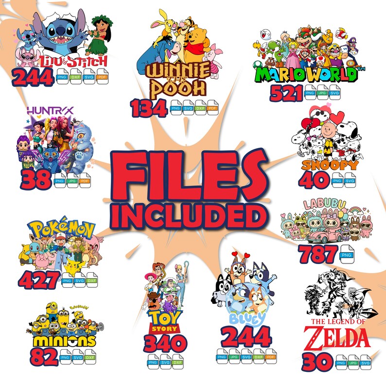 Mega Svg Bundle 8000 Files, Cartoon Svg Bundle, Dtf Designs, Cricut Files, Lifetime Access ...