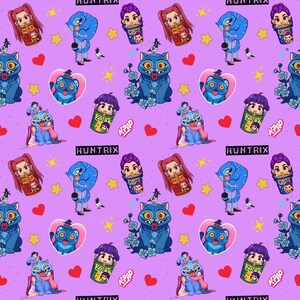 Kpop Hunters Seamless Pattern, Huntrix Digital Paper, Demon Hunters ...