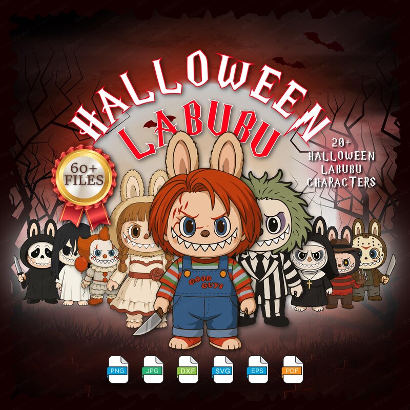 Spooky Labubu Sticker - Etsy UK