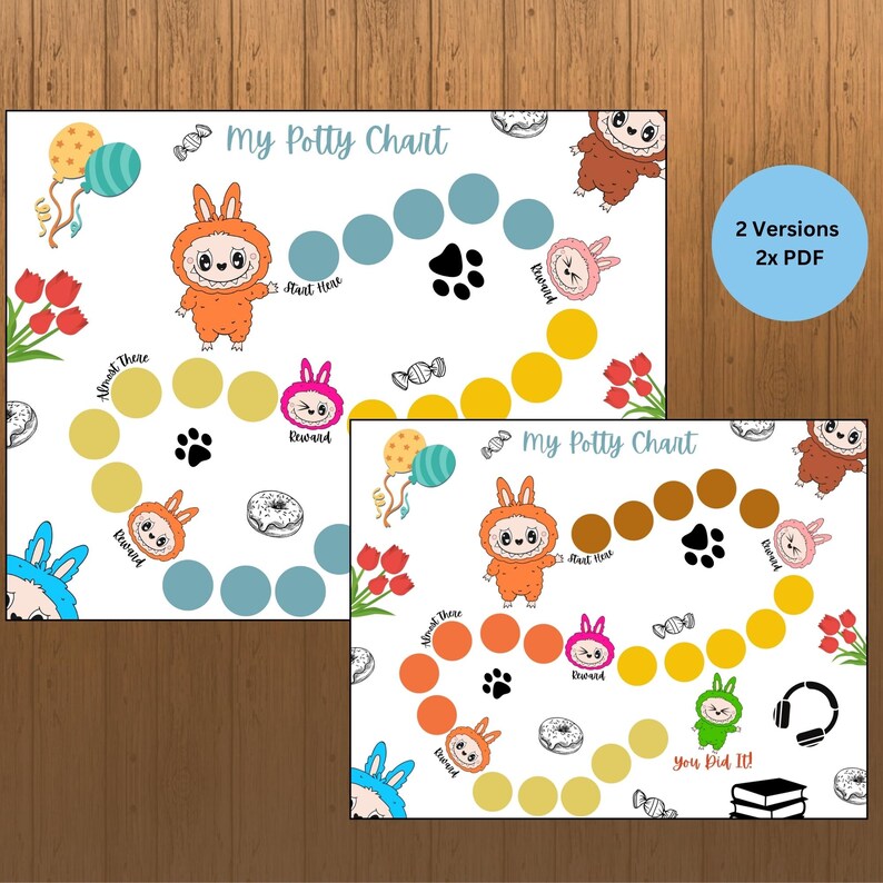 Labubu Printable Reward Chart for Toddlers and Kids, Potty Training ...