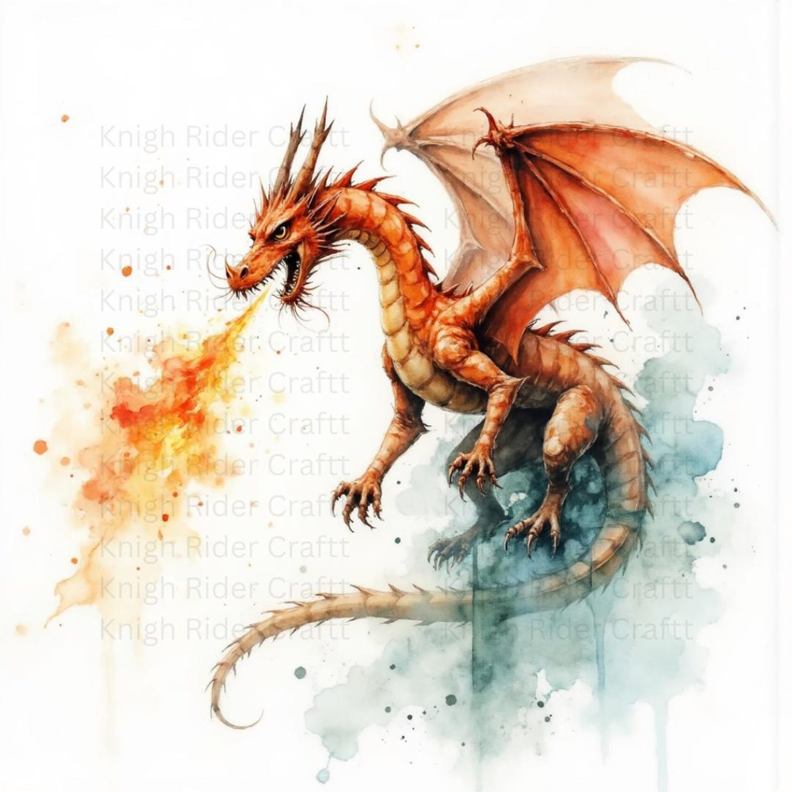 10 Watercolor Dragon – Fantasy Dragon Clipart – Digital Download for ...