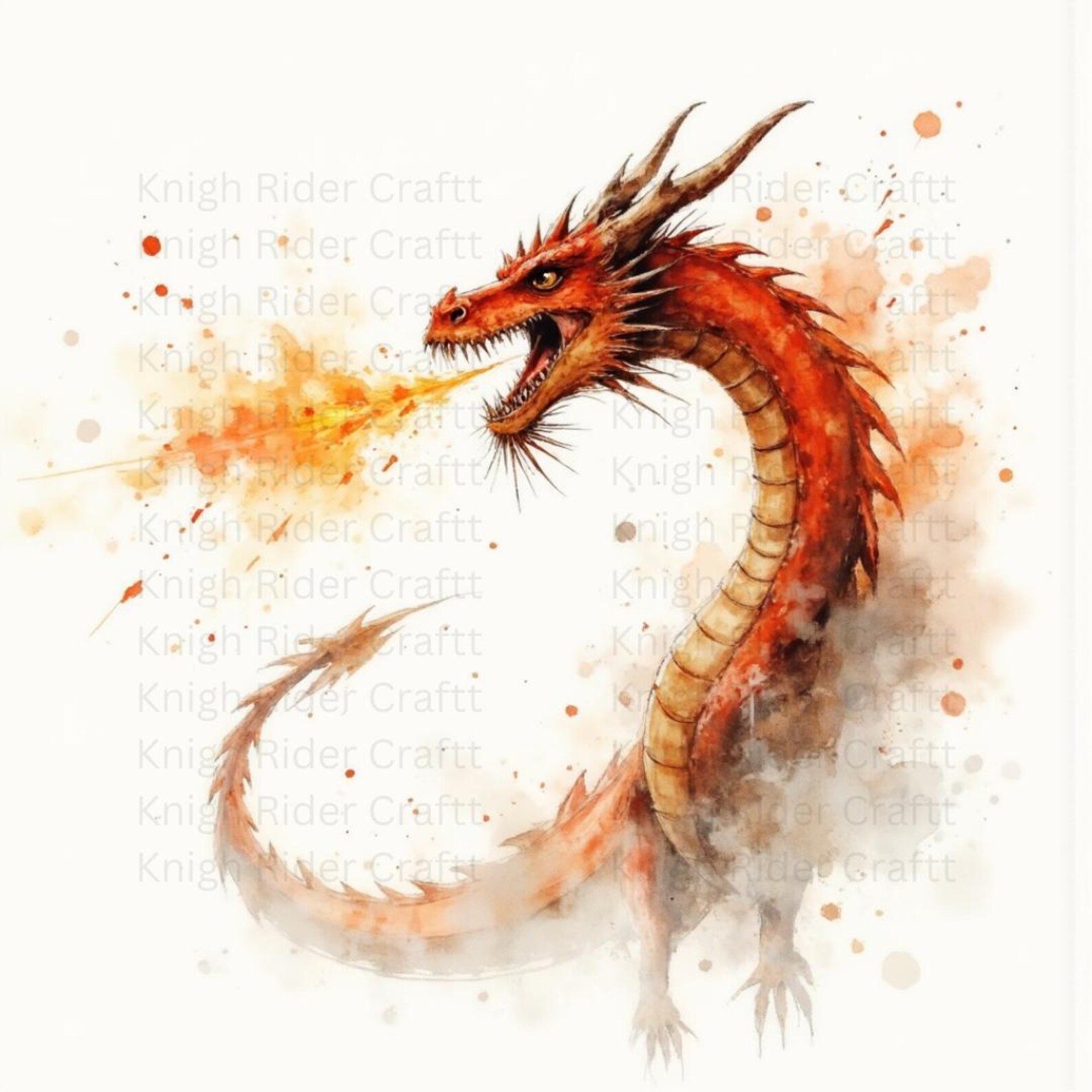 10 Watercolor Dragon – Fantasy Dragon Clipart – Digital Download for ...
