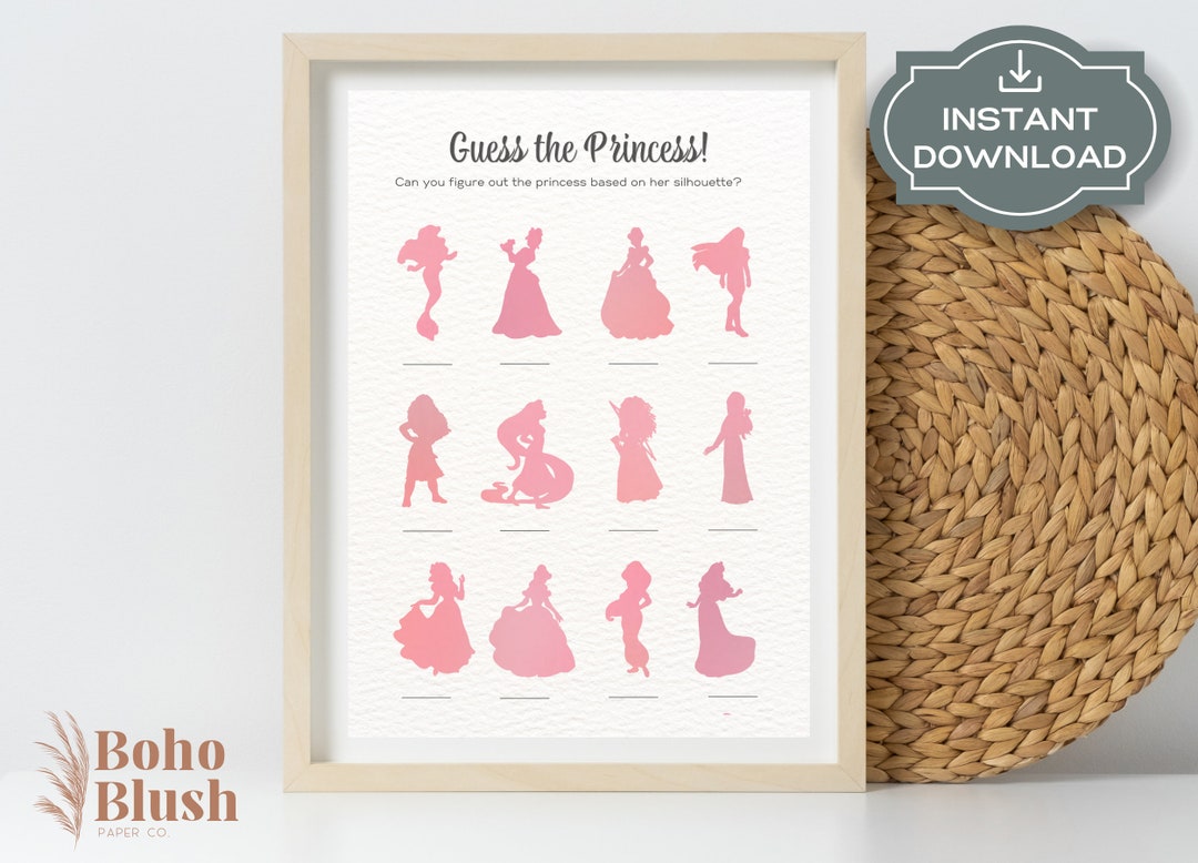 Disney Princess Party Game, Princess Birthday Games, Guess the Princess ...