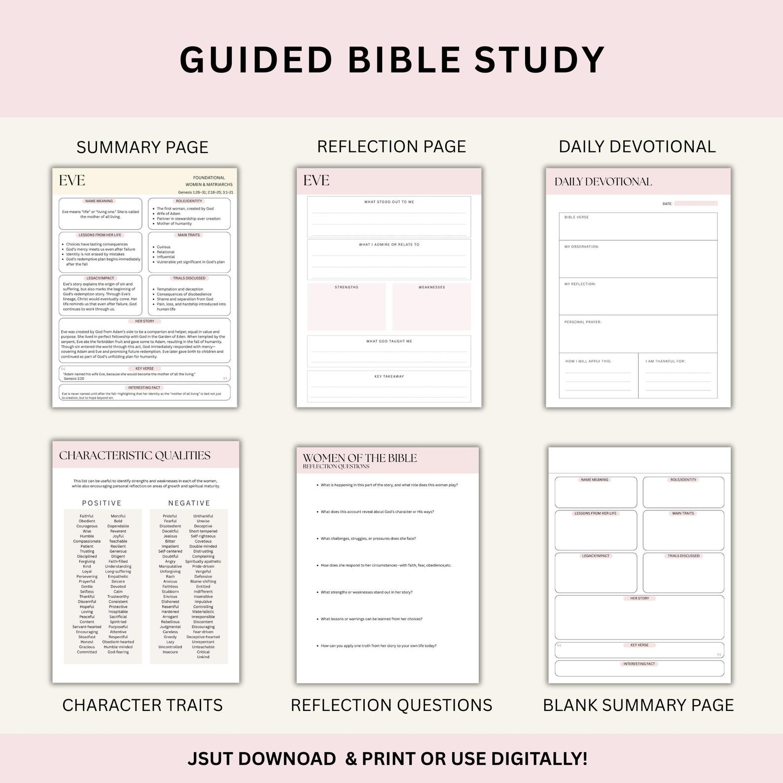 Women of the Bible Study Guide, Books of the Bible Study Plan, Bible ...