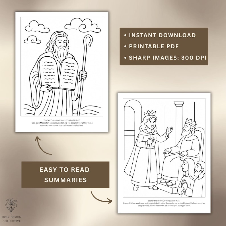 Old Testament Coloring Pages, Sunday School Activity (PDF Digital ...