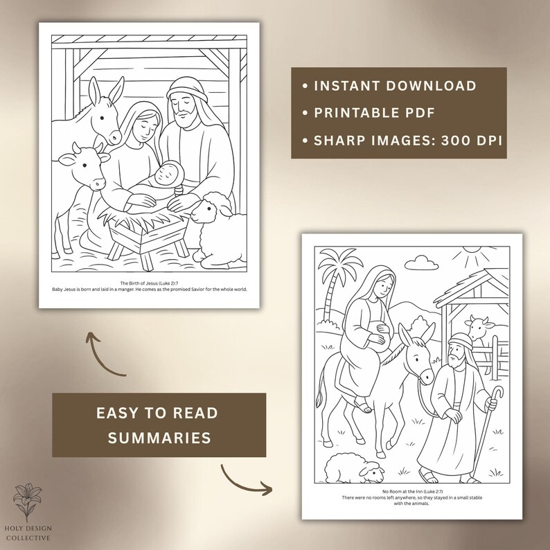 Nativity Scene Christmas Coloring Pages for Kids, Bible Verse Coloring ...