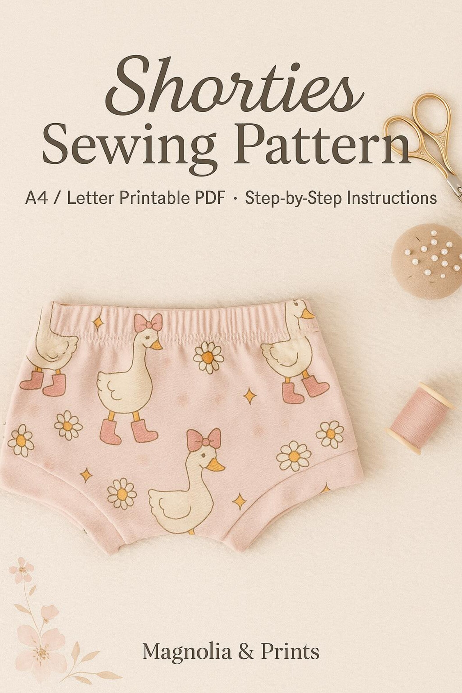 Shorties Sewing Pattern PDF – Baby and Toddler Bloomers – Printable PDF ...