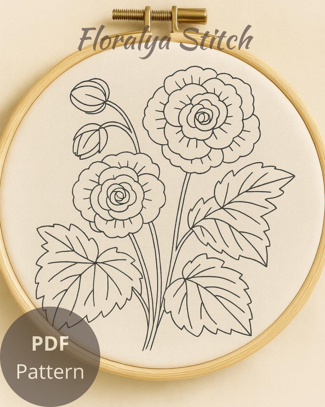 Flowers Hand Embroidery Pattern: Botanical Floral Design (PDF Pattern ...