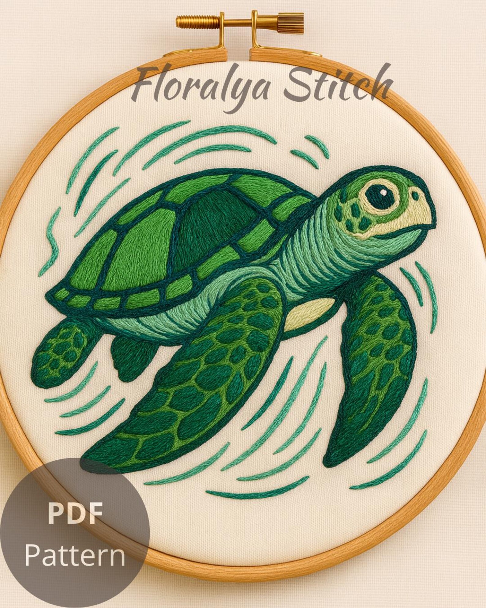 Sea Turtle Embroidery Pattern PDF: Ocean Nautical Wall Art - Etsy