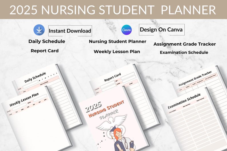 2025 Nursing Student Planner Printable – Study & Clinical Organizer for Nursing School – Digital ...