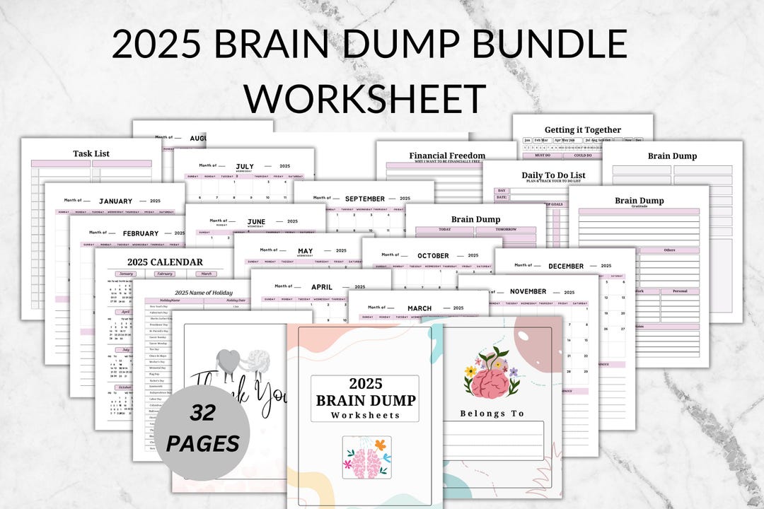 ADHD Brain Dump Printable PDF: Daily Planner & Thoughts Organizer - Etsy