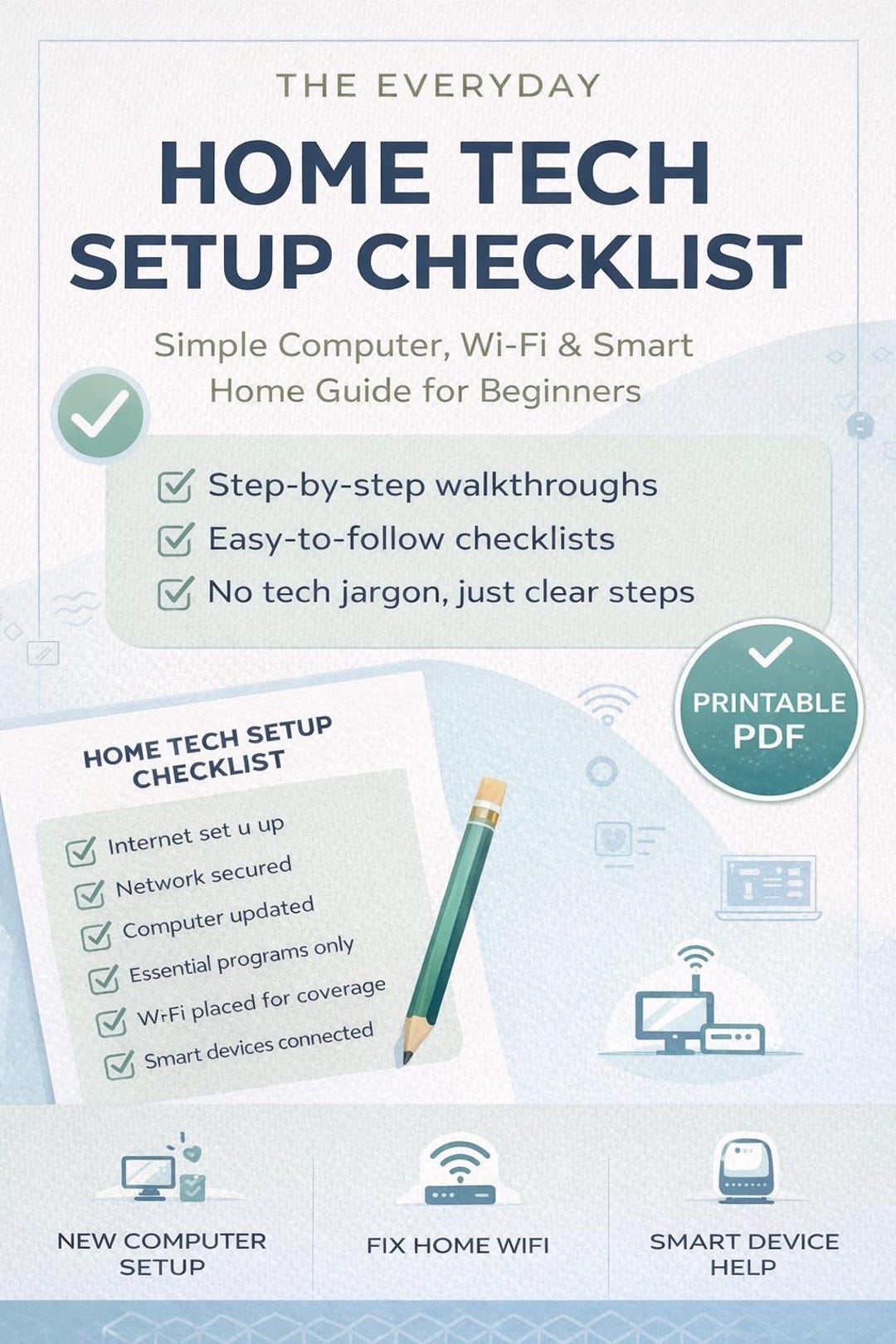 Home Tech Setup Checklist | Simple Computer, Wi-fi & Smart Home Guide ...