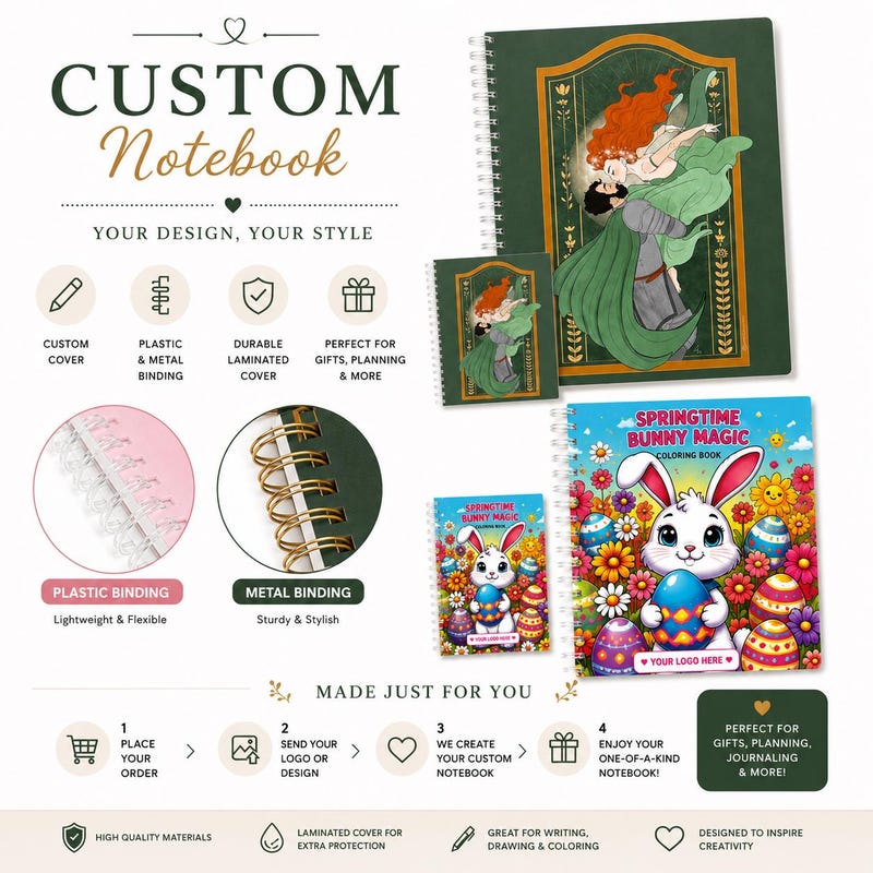 Notebook A6 Custom Logo - Etsy