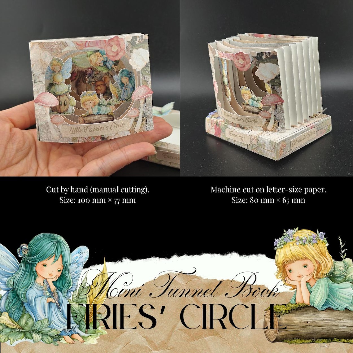 The Little Fairies' Circle Mini Tunnel Book - Papercraft Idea (cricut ...