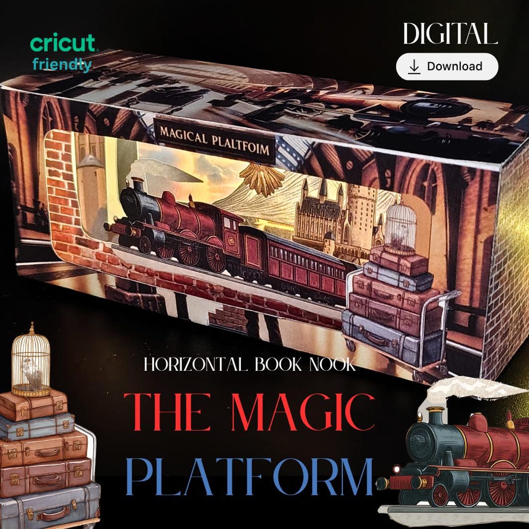 Magical Platform Horizontal Book Nook Kit Foldable Paper Diorama PDF ...