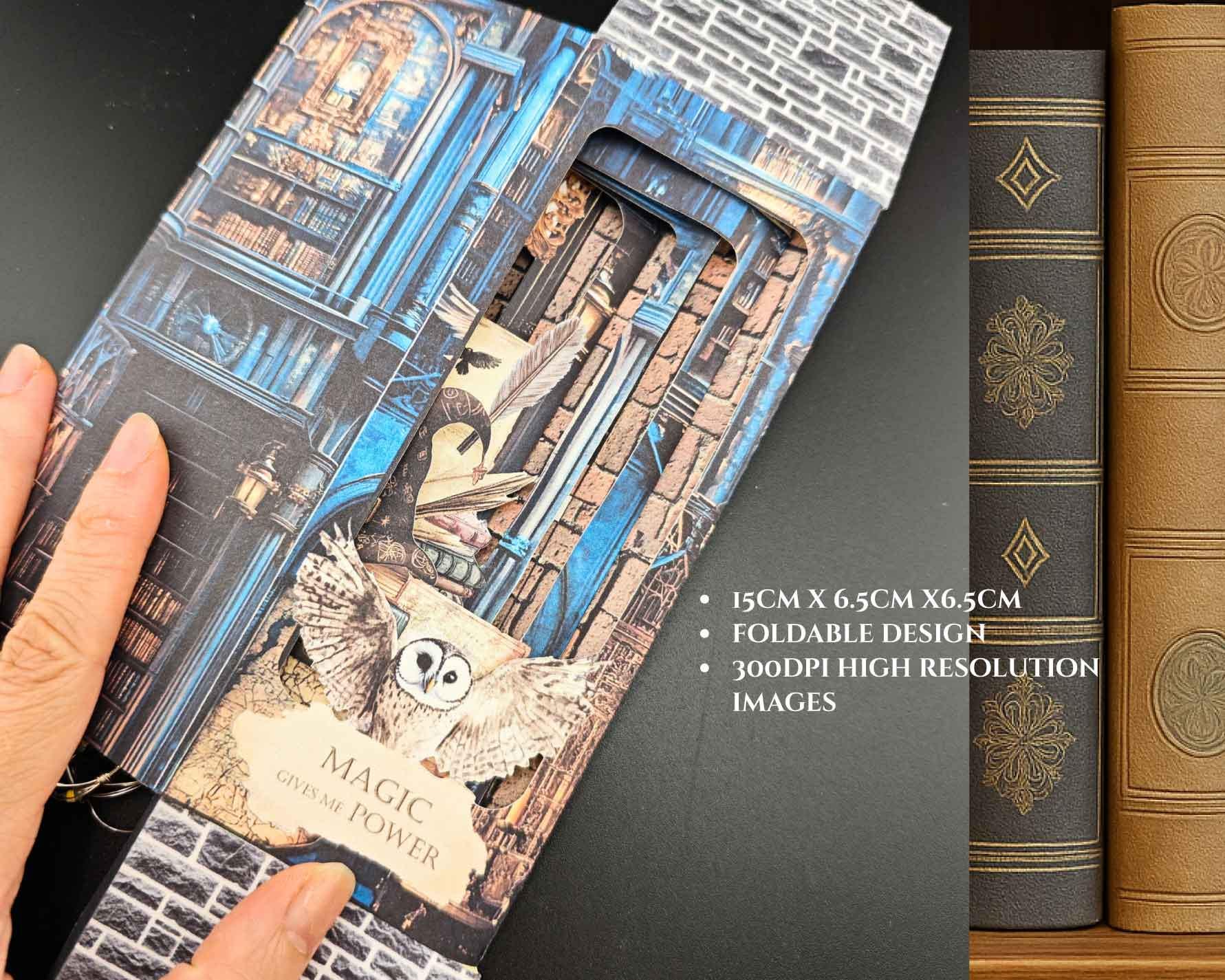 Wizard Library Book Nook Kit: Foldable Paper Diorama (PDF & PNG ...