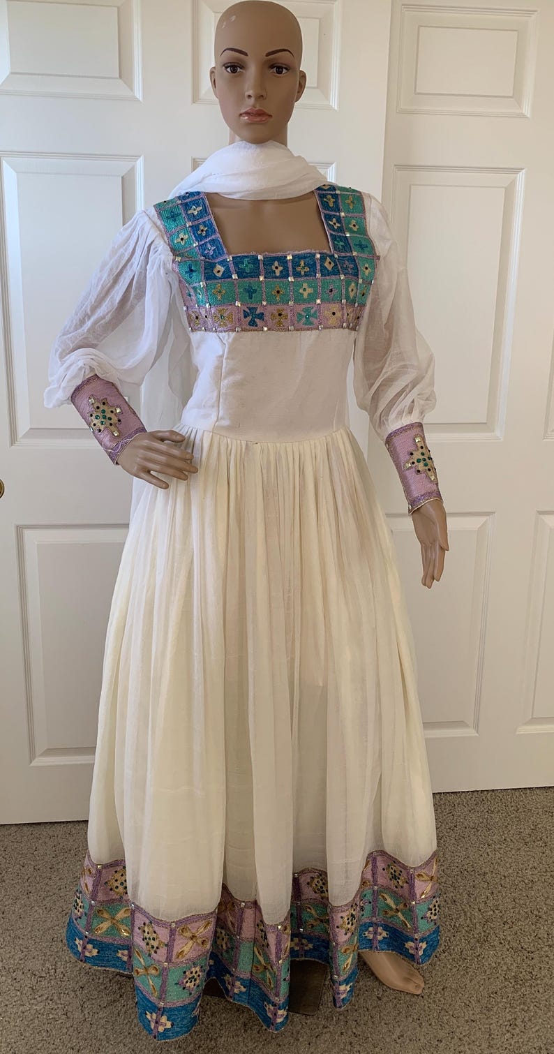 Ethiopian & Eritrean Traditional Dress |habesha Kemis| Shiffon - Etsy