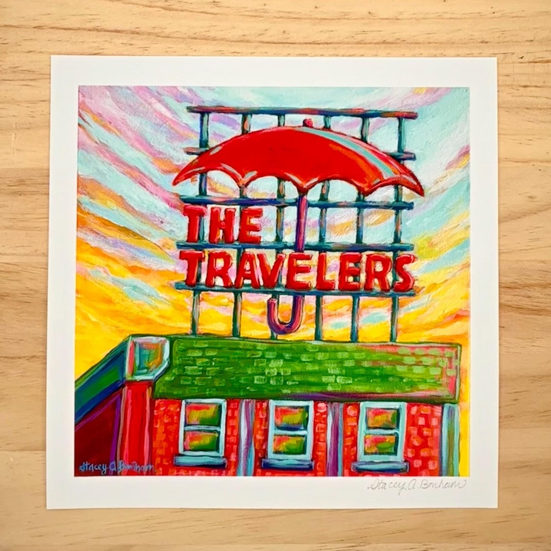 Travelers Sign Art Print: Des Moines Iowa Landmark, Signed 10x10 - Etsy