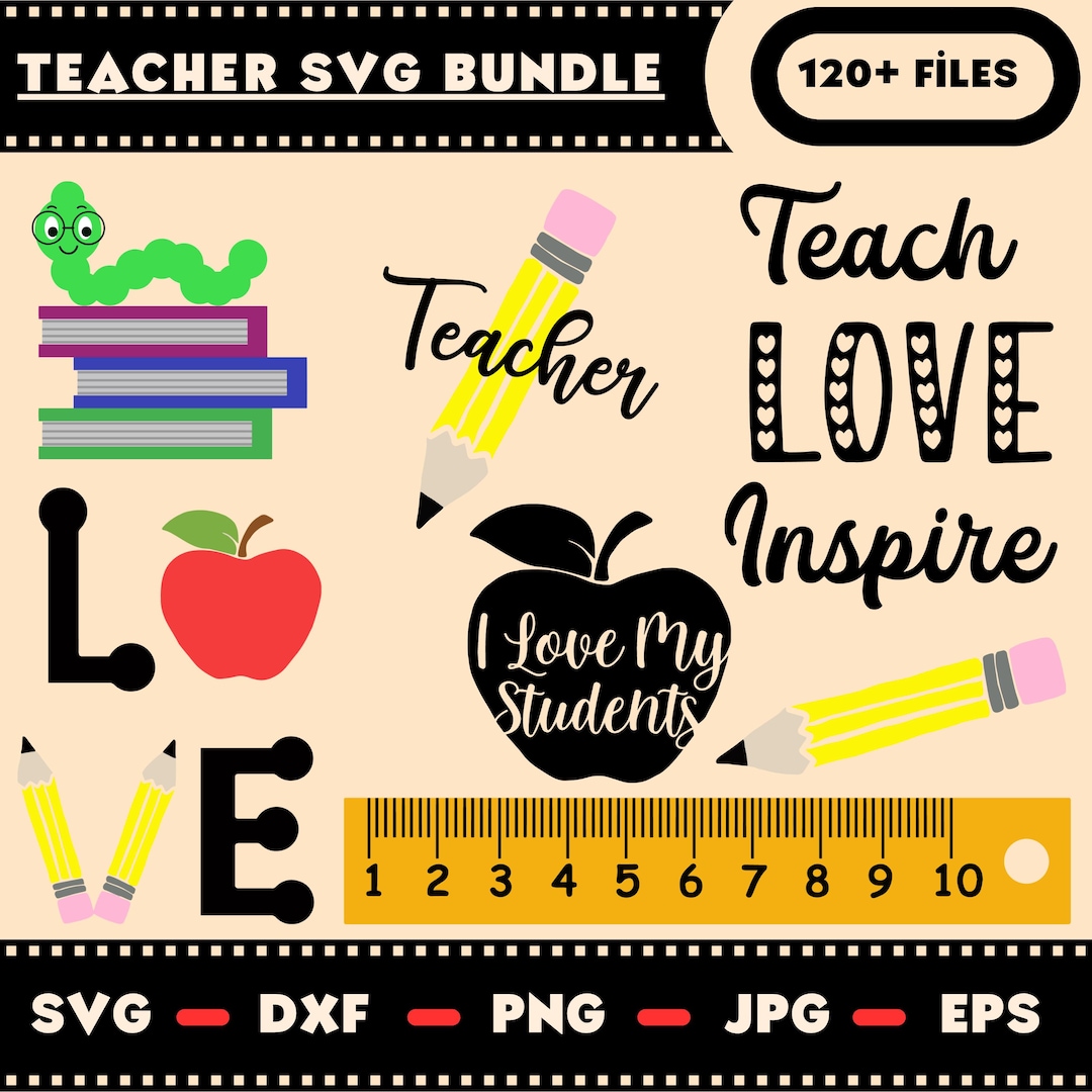 Teacher SVG Bundle: Classroom Decor Clipart (digital Download) - Etsy