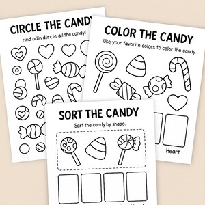 Candy Activity Worksheets for Kids – 10 Fun Printable Pages – Preschool ...
