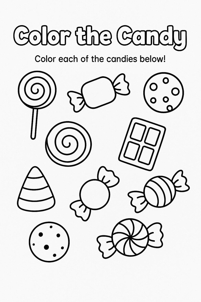 Candy Activity Worksheets for Kids – 10 Fun Printable Pages – Preschool ...