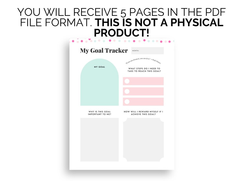 Daily Goal Planner Tracker, Printable Tracker, Goal Tracker, Daily ...