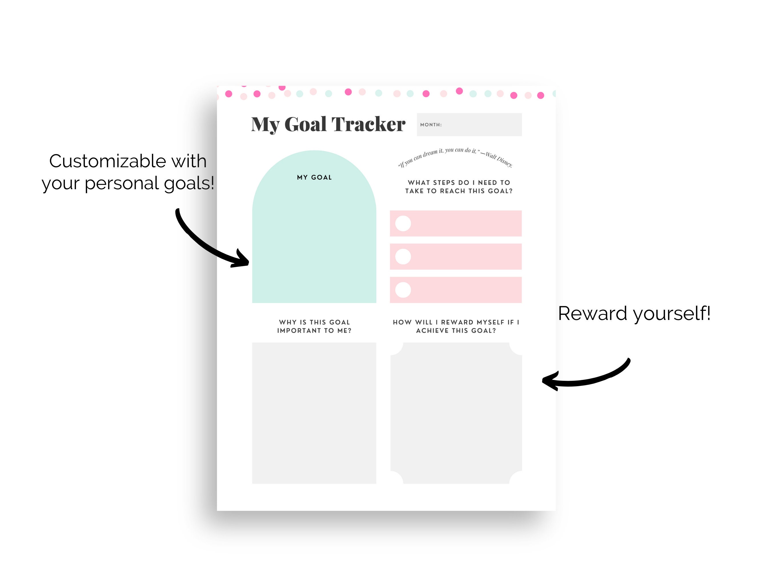 Daily Goal Planner Tracker, Printable Tracker, Goal Tracker, Daily ...