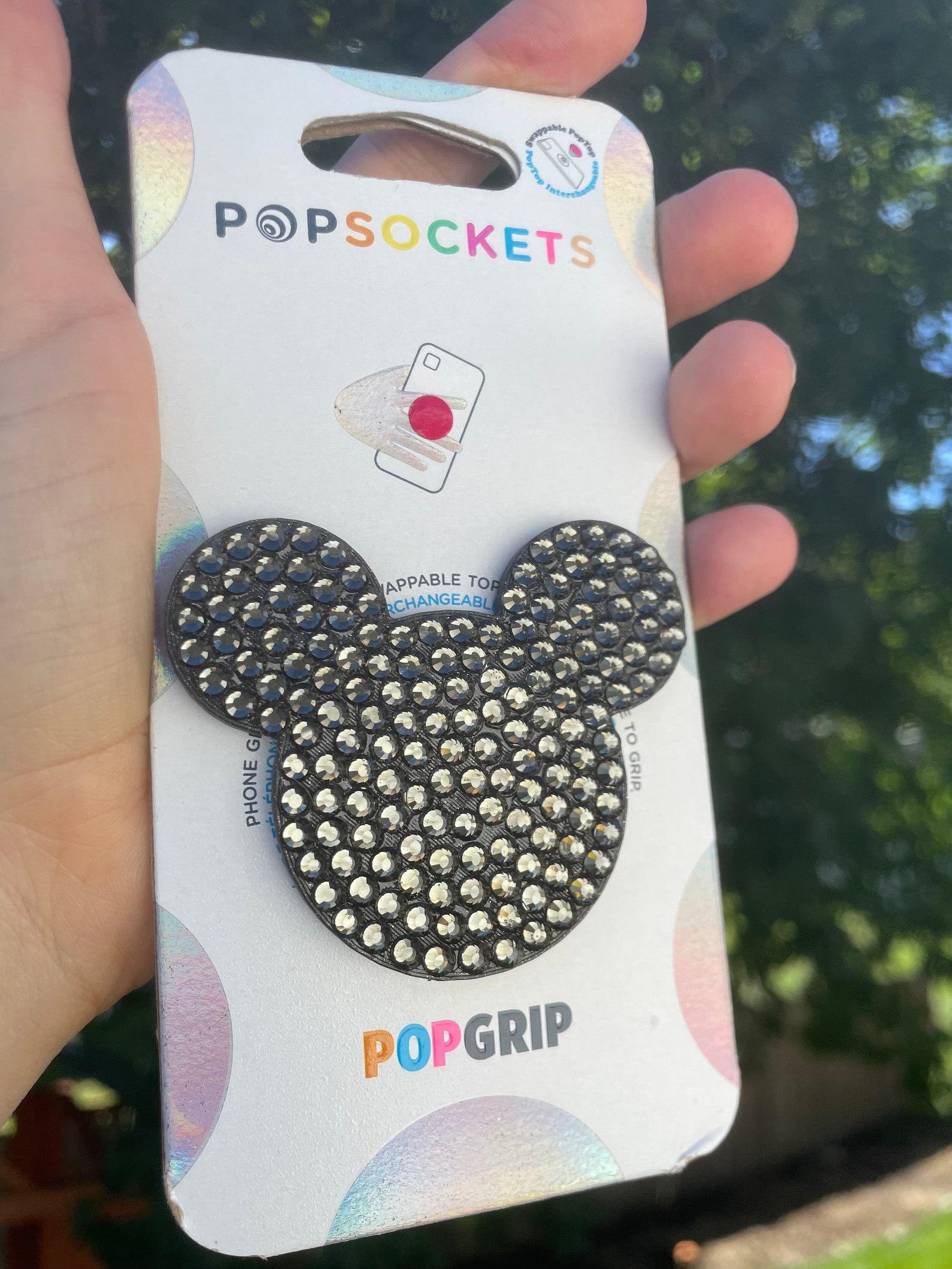 Disney Inspired Mouse Head Bling Black Popsocket Phone Stand - Etsy