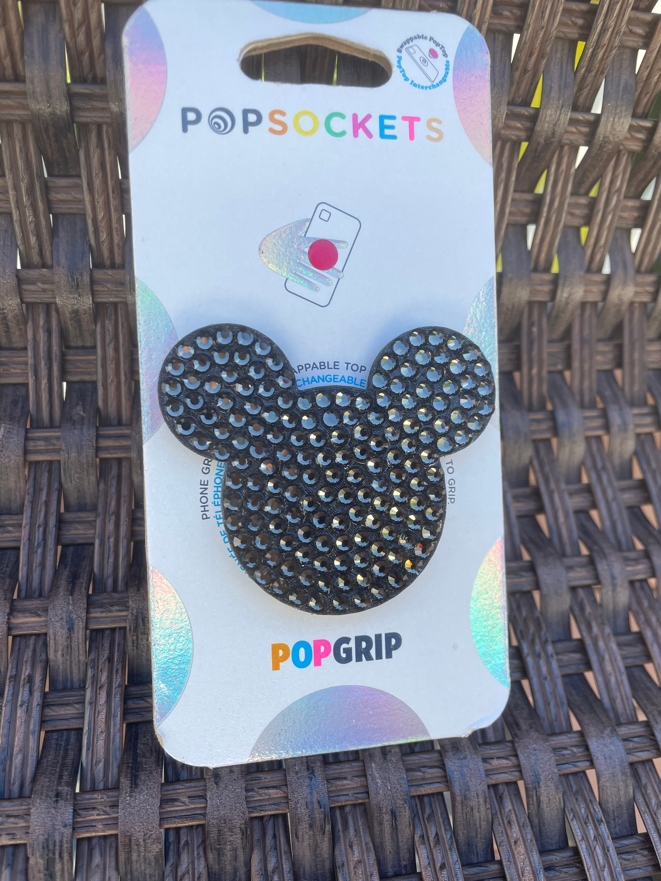 Disney Inspired Mouse Head Bling Black Popsocket Phone Stand - Etsy