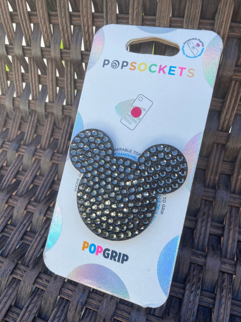 Disney Inspired Mouse Head Bling Black Popsocket Phone Stand - Etsy